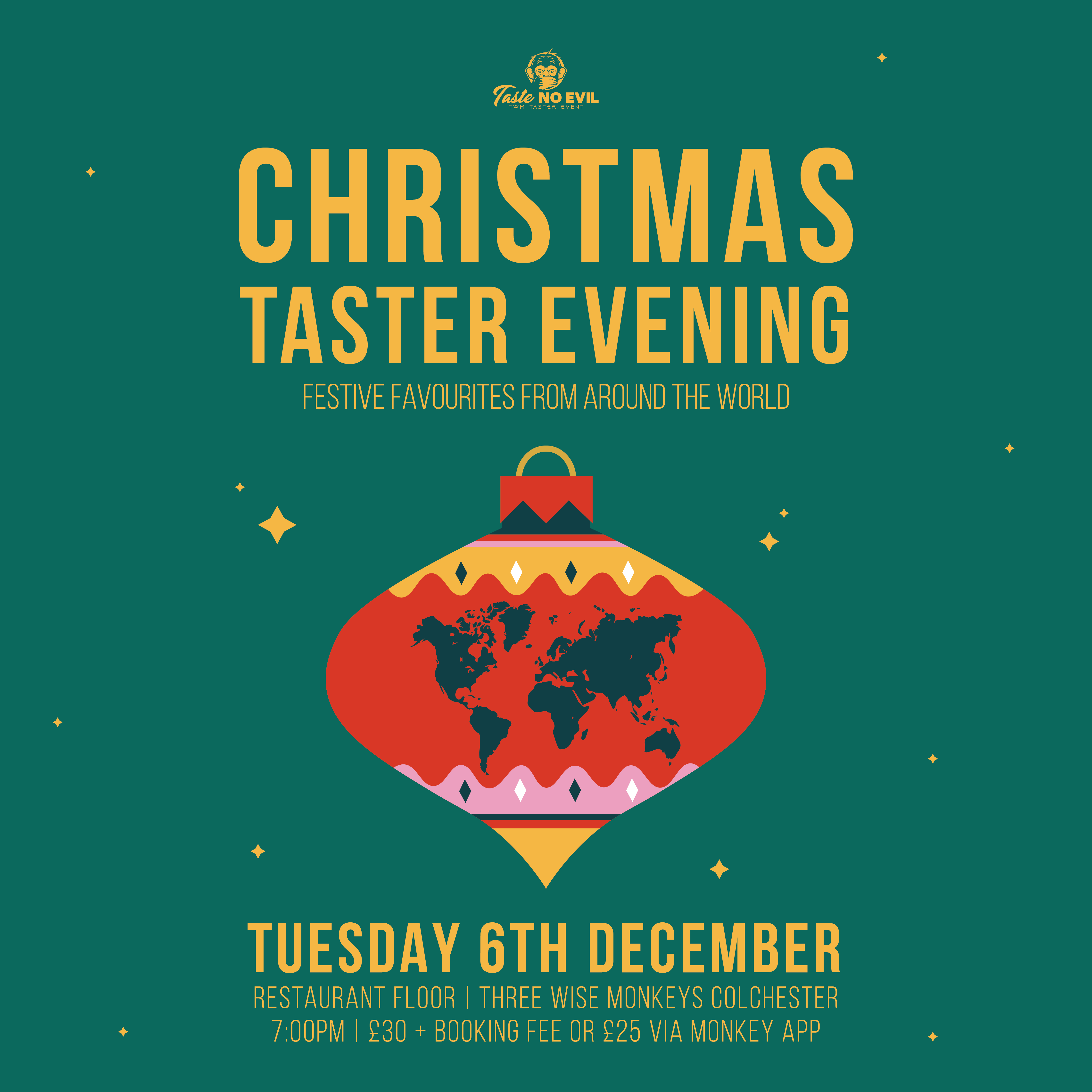 CHRISTMAS FROM AROUND THE WORLD TASTER EVENING - Three Wise Monkeys ...